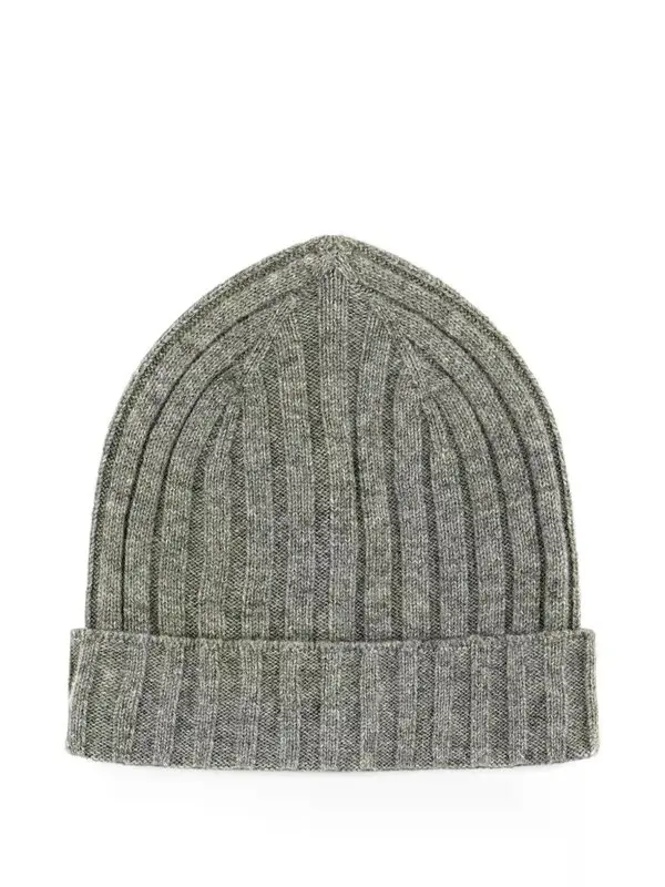 LORENZONI Ribbed-knit Beanie Hat