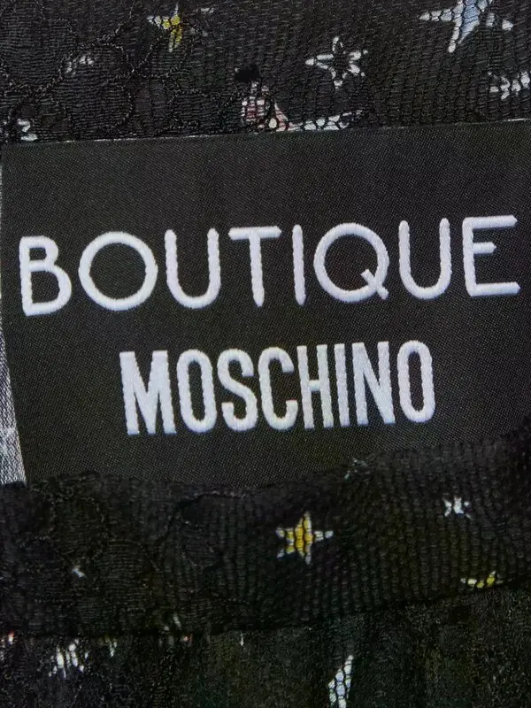 Moschino Star-print Lace-overlay Maxi Skirt