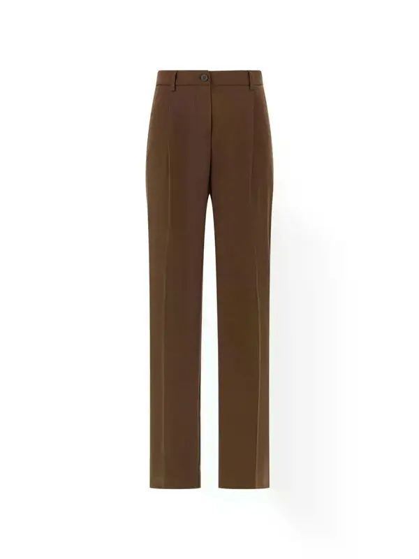 CRUNA Pleated Straight-leg Trousers
