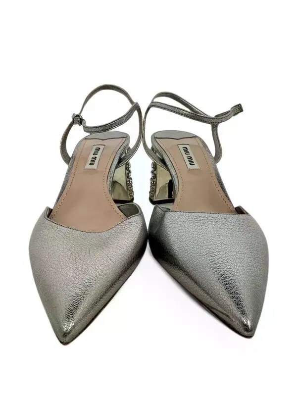 Miu Miu 2010s Jewel-embellished Slingback Pumps