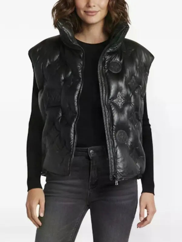 LOUIS VUITTON Logo Embossed Puffer Jacket - Black