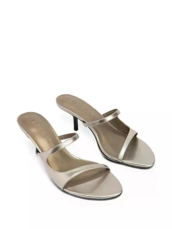 By Far Serena Metallic-leather Sandals