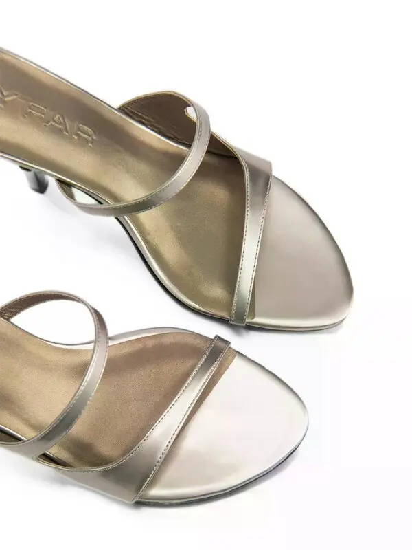 By Far Serena Metallic-leather Sandals