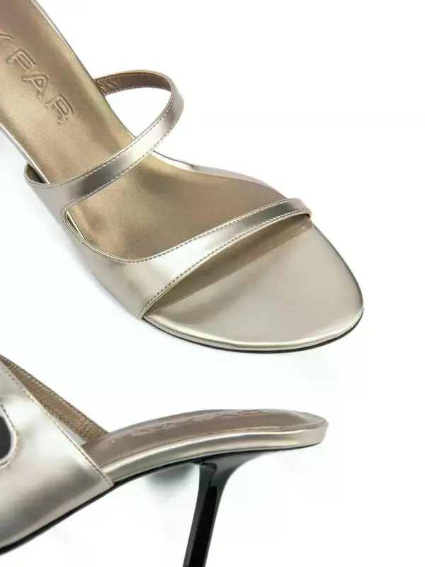 By Far Serena Metallic-leather Sandals