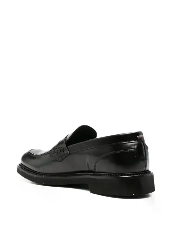 Canali Leather Penny Loafers