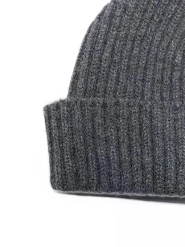 Fedeli Alfredo Ribbed-knit Cashmere Beanie Hat - Grey