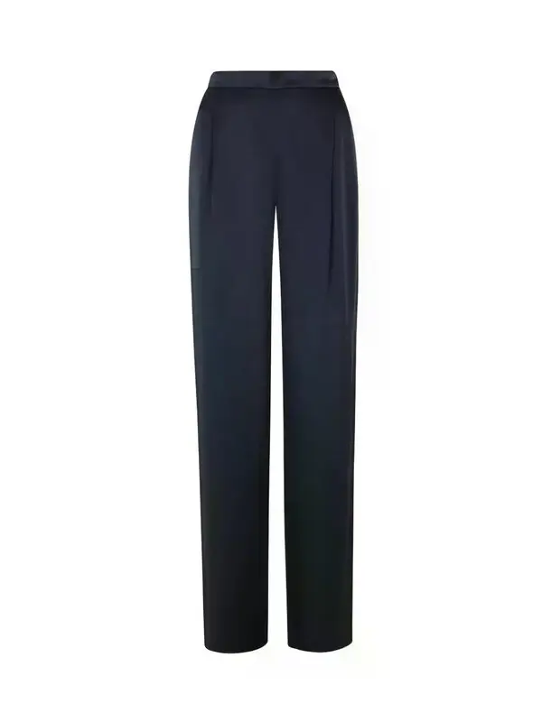 Max Mara Satin Pleated Trousers - Black
