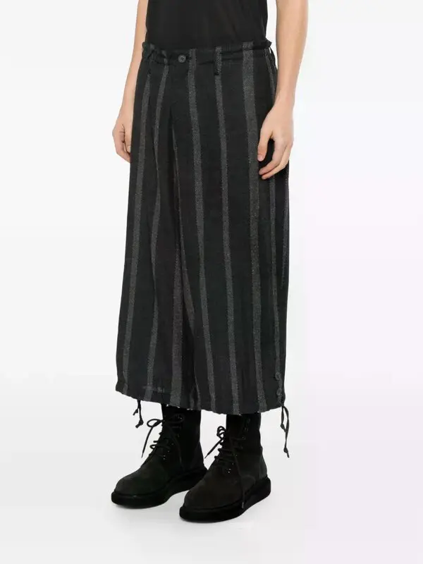 Yohji Yamamoto Stripe-pattern Wide-leg Shorts