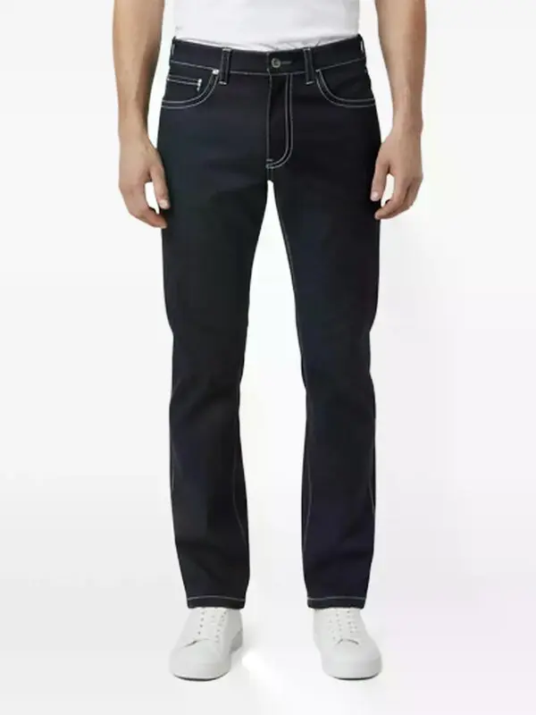Sandro Contrast-stitch Straight-leg Trousers - Blue