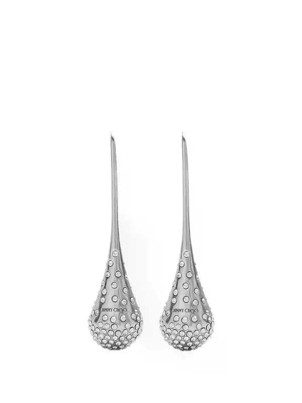 JIMMY CHOO Crystal-embellished Drop Earrings - Silver