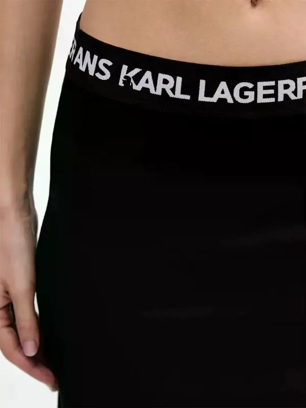 Karl Lagerfeld Logo-waistband Draped Mini Skirt