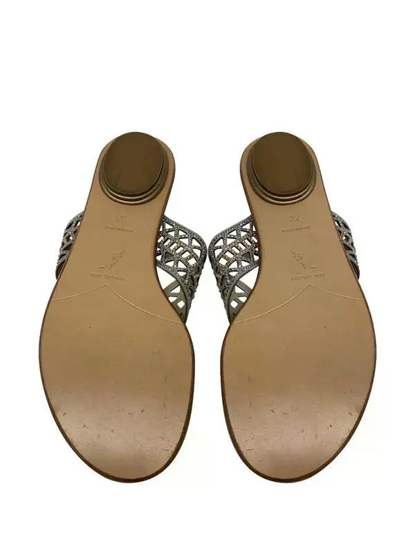 Rene Caovilla 2010s Crystal-embellished Thong Sandals - Silver