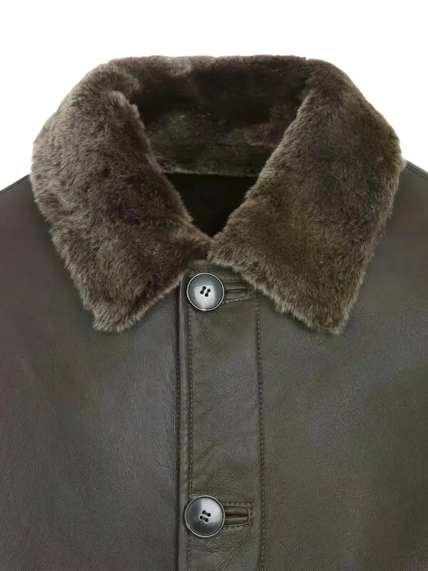 YVES SALOMON Shearling-collar Leather Jacket