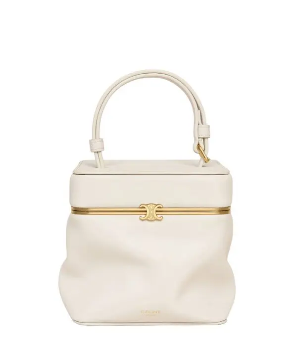 Celine Cube Frame In Supple Calfskin - White