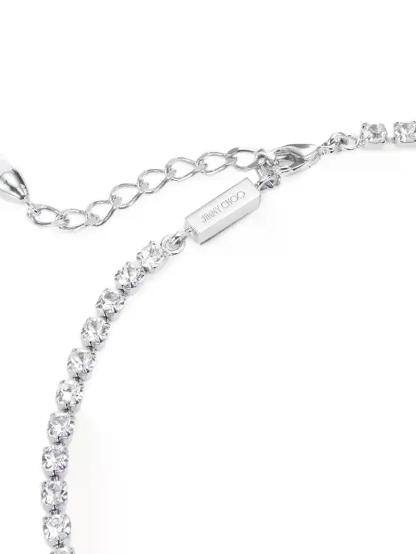 JIMMY CHOO Saeda Crystal-embellished Necklace - Silver