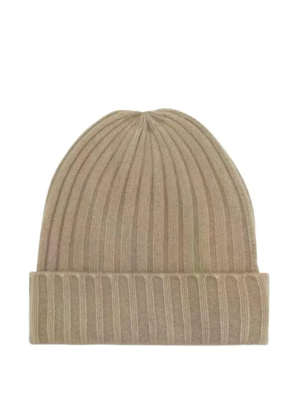 V VON GOAT Ribbed-knit Cashmere Beanie Hat - Neutrals