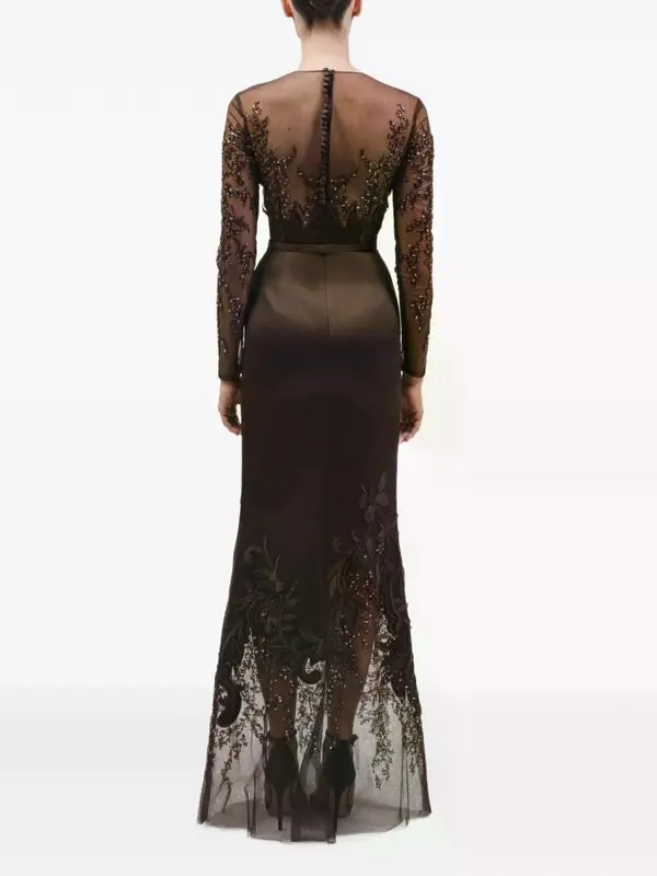 RAMI AL ALI Floral-appliqué Maxi Dress