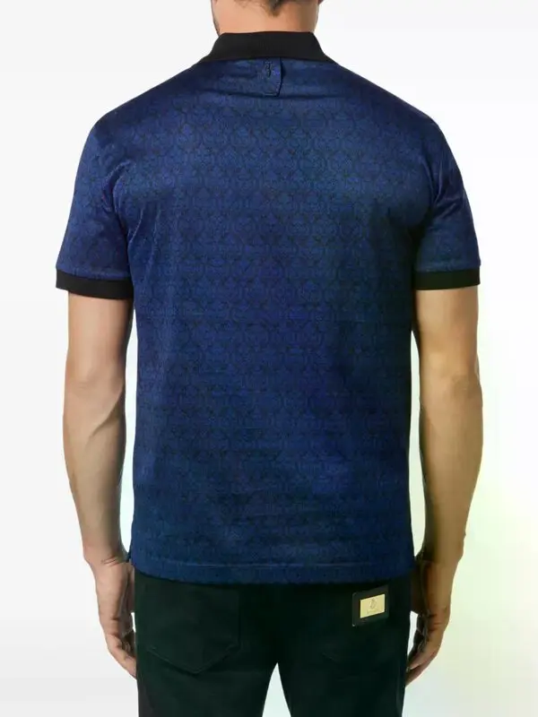 BILLIONAIRE Lion-print Short-sleeve Polo Shirt