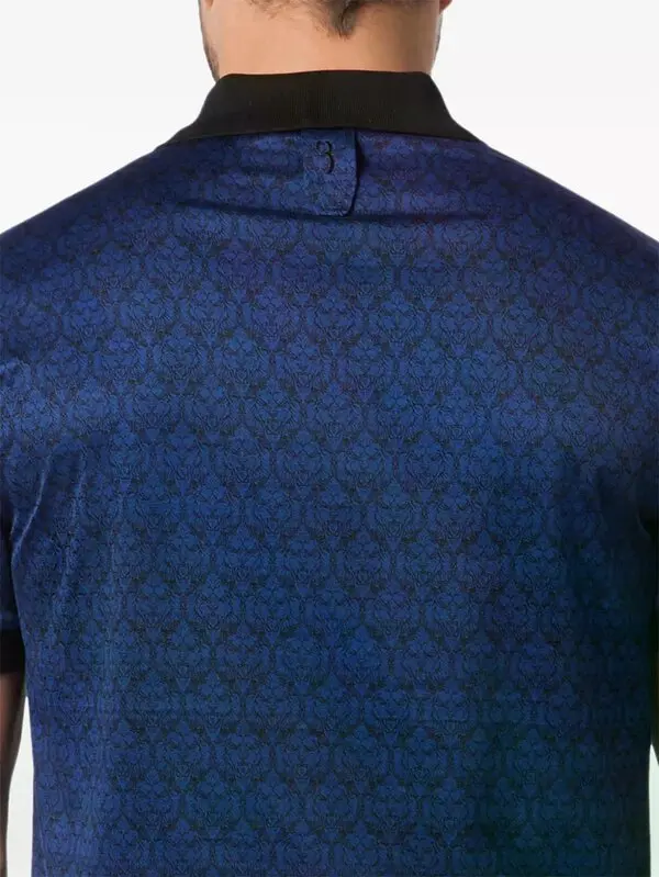 BILLIONAIRE Lion-print Short-sleeve Polo Shirt