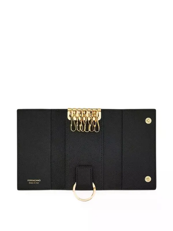 FERRAGAMO Gancini Grained-leather Key Case