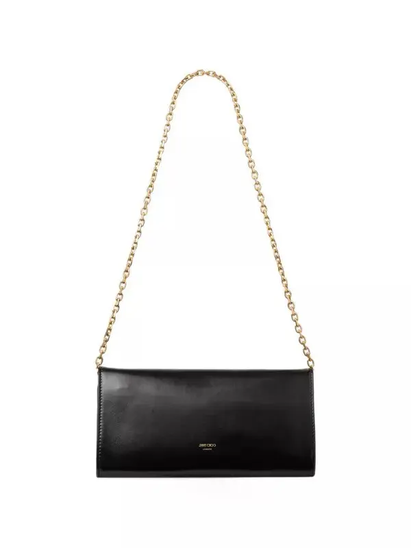 JIMMY CHOO Cinch Leather Clutch Bag - Black