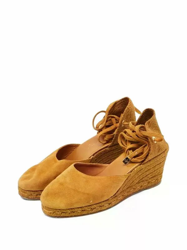 Loro Piana Raffia Suede Wedge Pumps