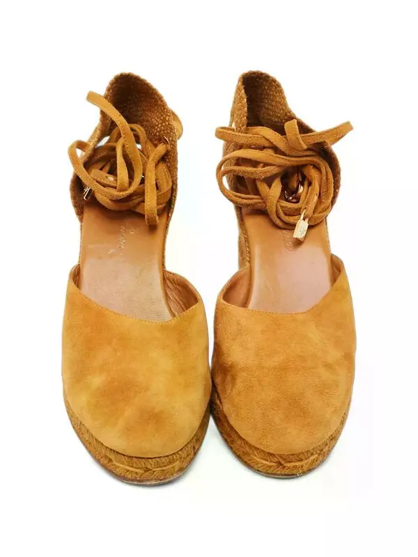 Loro Piana Raffia Suede Wedge Pumps