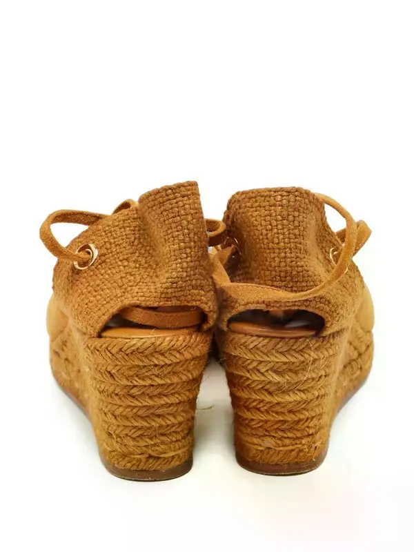 Loro Piana Raffia Suede Wedge Pumps