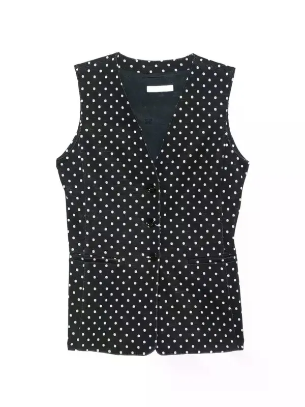 Max Mara Polka-dot Wool And Viscose Jersey Waistcoat Ultramarine - Blue