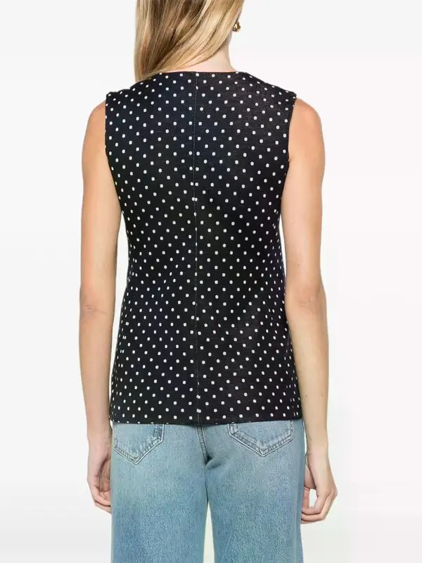 Max Mara Polka-dot Wool And Viscose Jersey Waistcoat Ultramarine