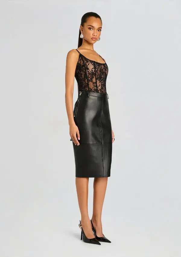 Retrofete Marcella Leather Skirt