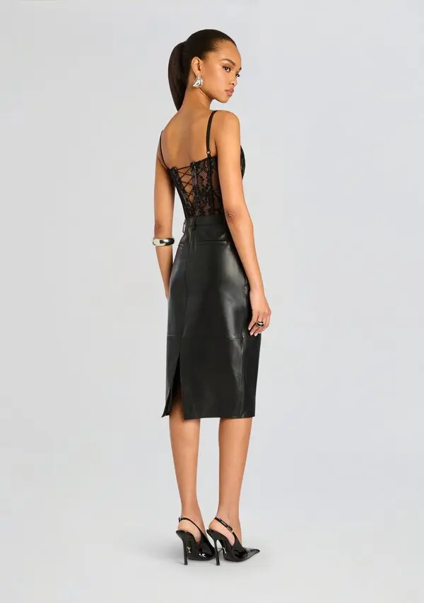 Retrofete Marcella Leather Skirt