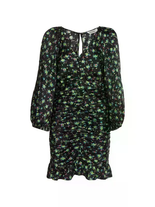 Sandro Floral-print Ruched Mini Dress
