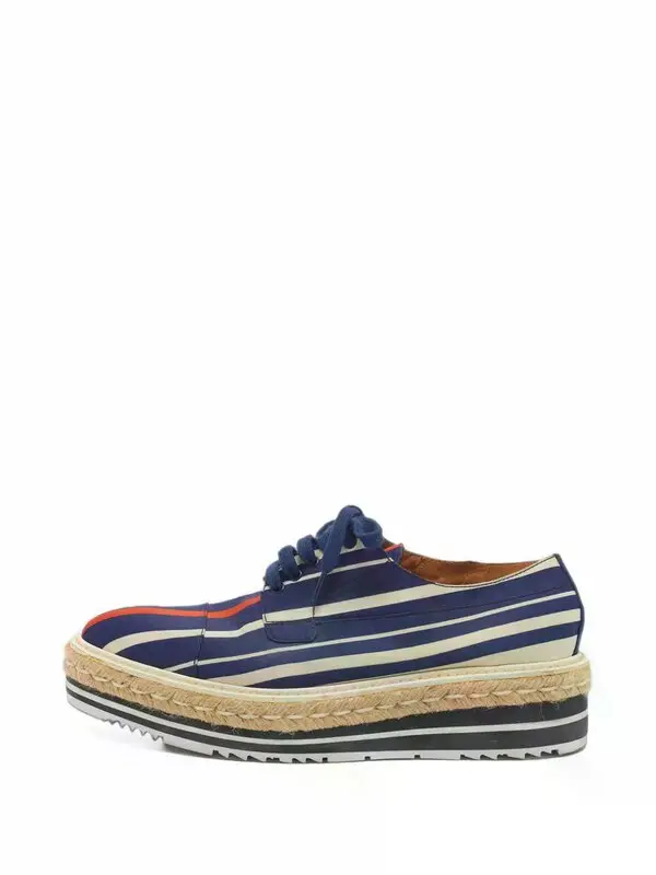 Prada Striped-pattern Derby Shoes - Blue