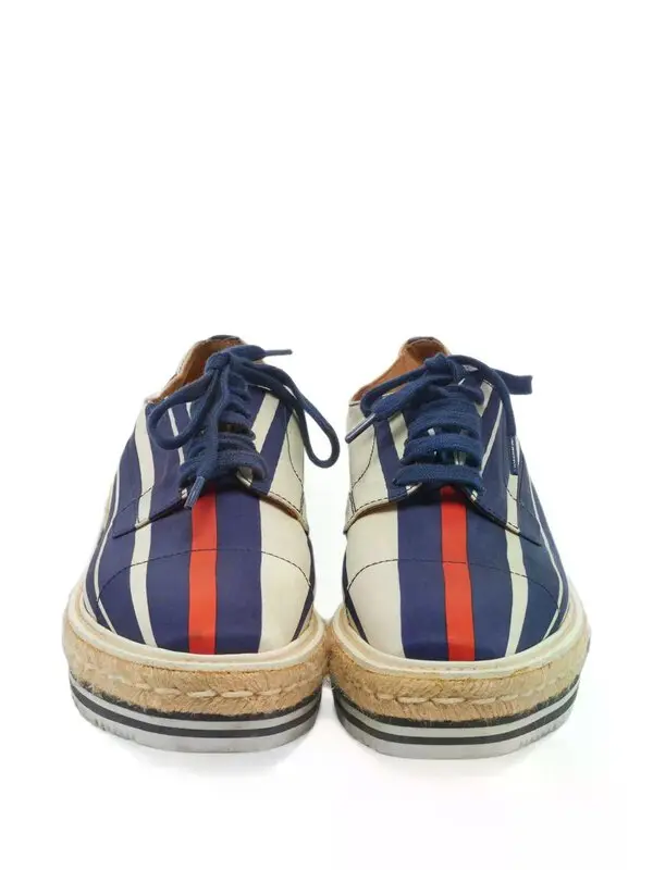 Prada Striped-pattern Derby Shoes - Blue