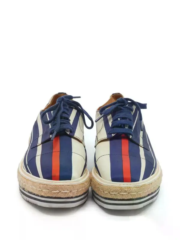 Prada Striped-pattern Derby Shoes - Blue