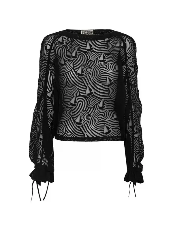 Henrik Vibskov Semi-sheer Wave-motif Blouse