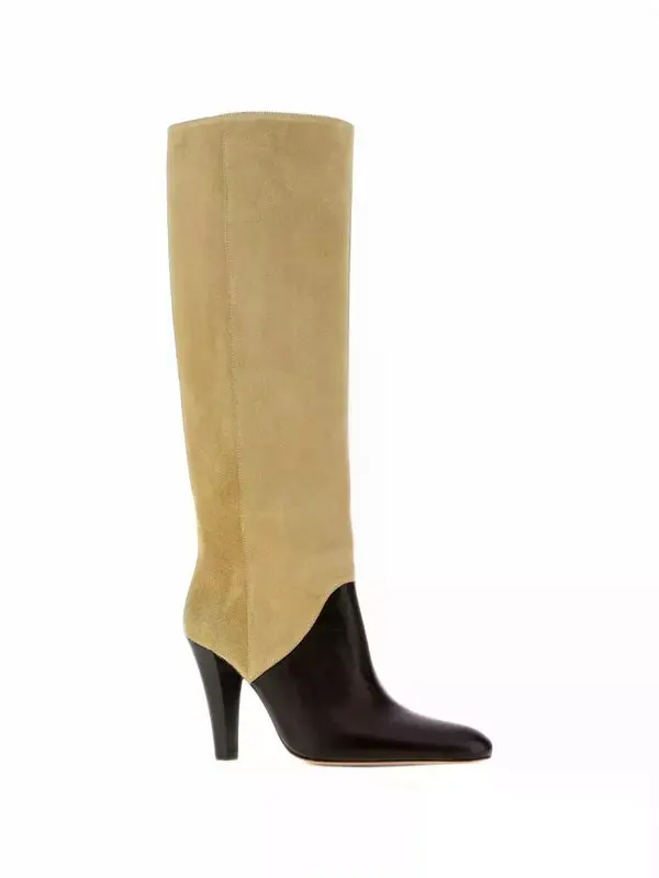 JUDE Edita Panelled Leather Boots - Neutrals