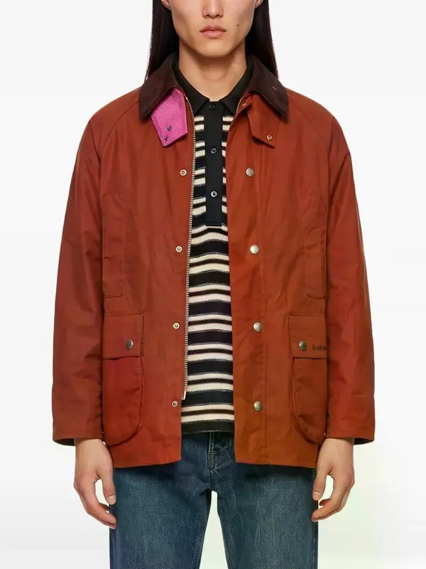Barbour X Paul Smith Beaufort Waxed Jacket - Brown