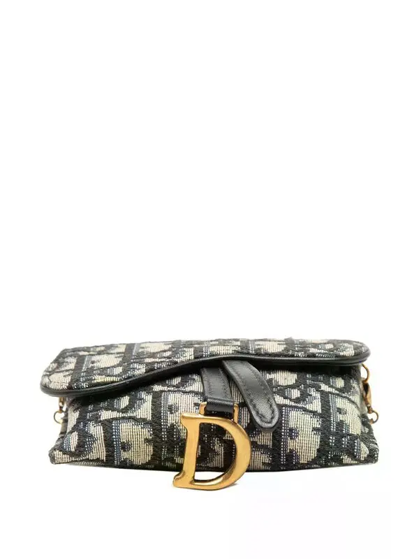 Dior 2020 Nano Oblique Canvas Saddle Chain Pouch Crossbody Bag