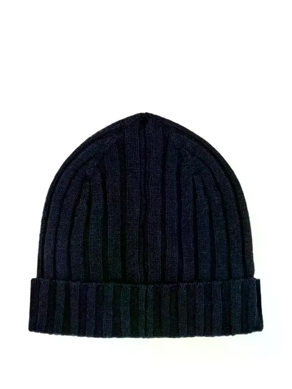LORENZONI Ribbed-knit Cashmere Beanie Hat