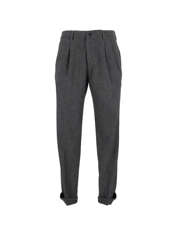 Incotex Pleated Turn-up Trousers - Grey