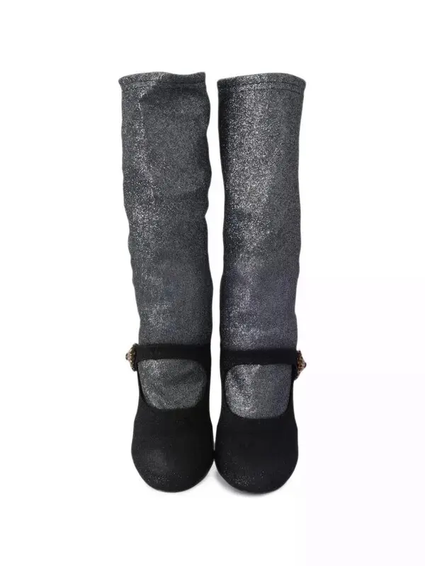 Dolce & Gabbana Glitter-effect Crystal-embellished Boots