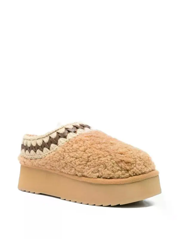 Mou Crochet-trim Shearling Mules