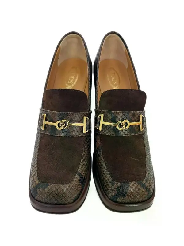 TOD'S Snakeskin-embossed Loafer Pumps