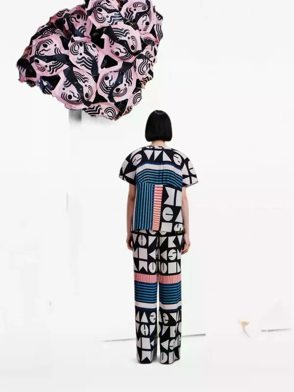Henrik Vibskov Thumb Plisse Geometric-print Blouse