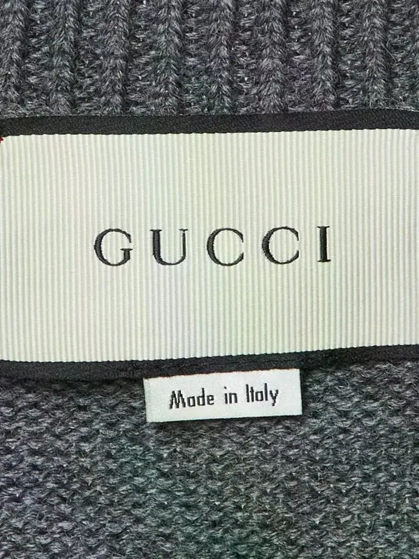 Gucci Bee Embroidered V-neck Sweater
