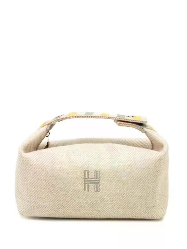 Hermès 2010-2026 Small Wool Bride A Brac Au Carre Case Vanity Bag - Neutrals