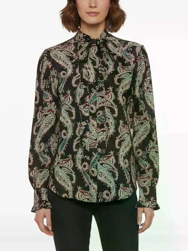ISABEL MARANT VINTAGE Venessa Paisley-pattern Blouse - Black