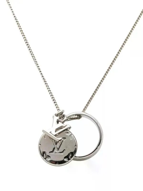 LOUIS VUITTON 2018 Brass Monogram Charms Necklace Costume Necklace